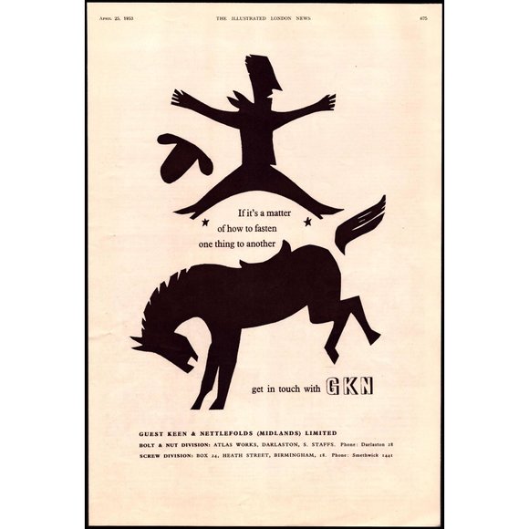 GKN | Art | 953 Guest Keen Nettlefolds Gkn Fasteners Vintage Print Ad ...